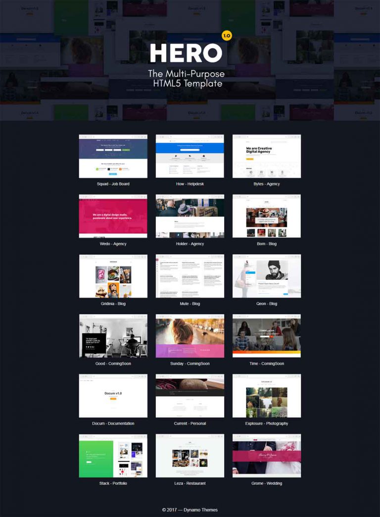 Hero - The Fully Responsive Multi-Purpose HTML5 Template - Template Drive
