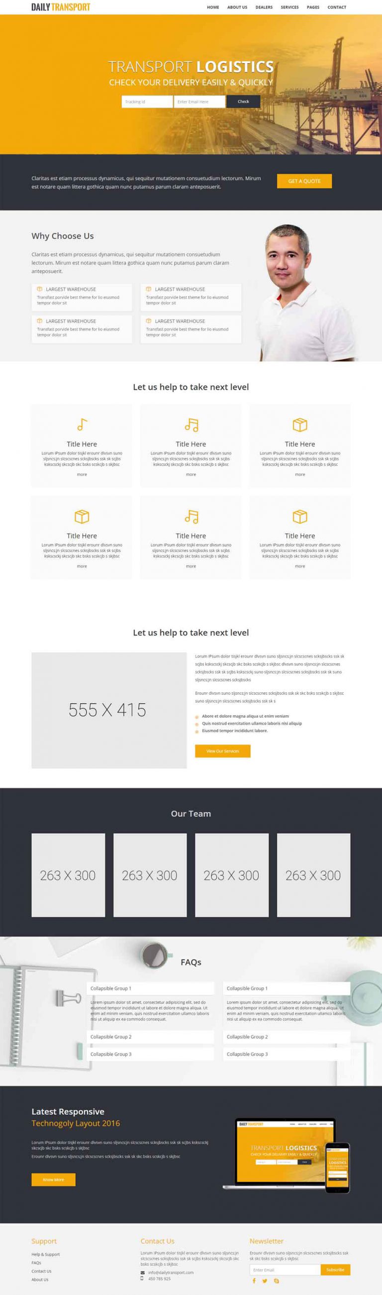 DAILY TRANSPORT FREE HTML5 BOOTSTRAP TEMPLATE - Template Drive